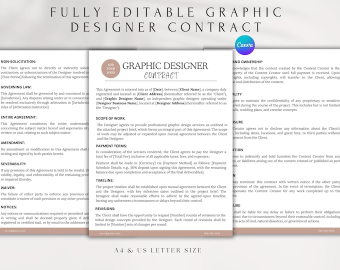 Freelance Designer Client Contract Template - Etsy Canada