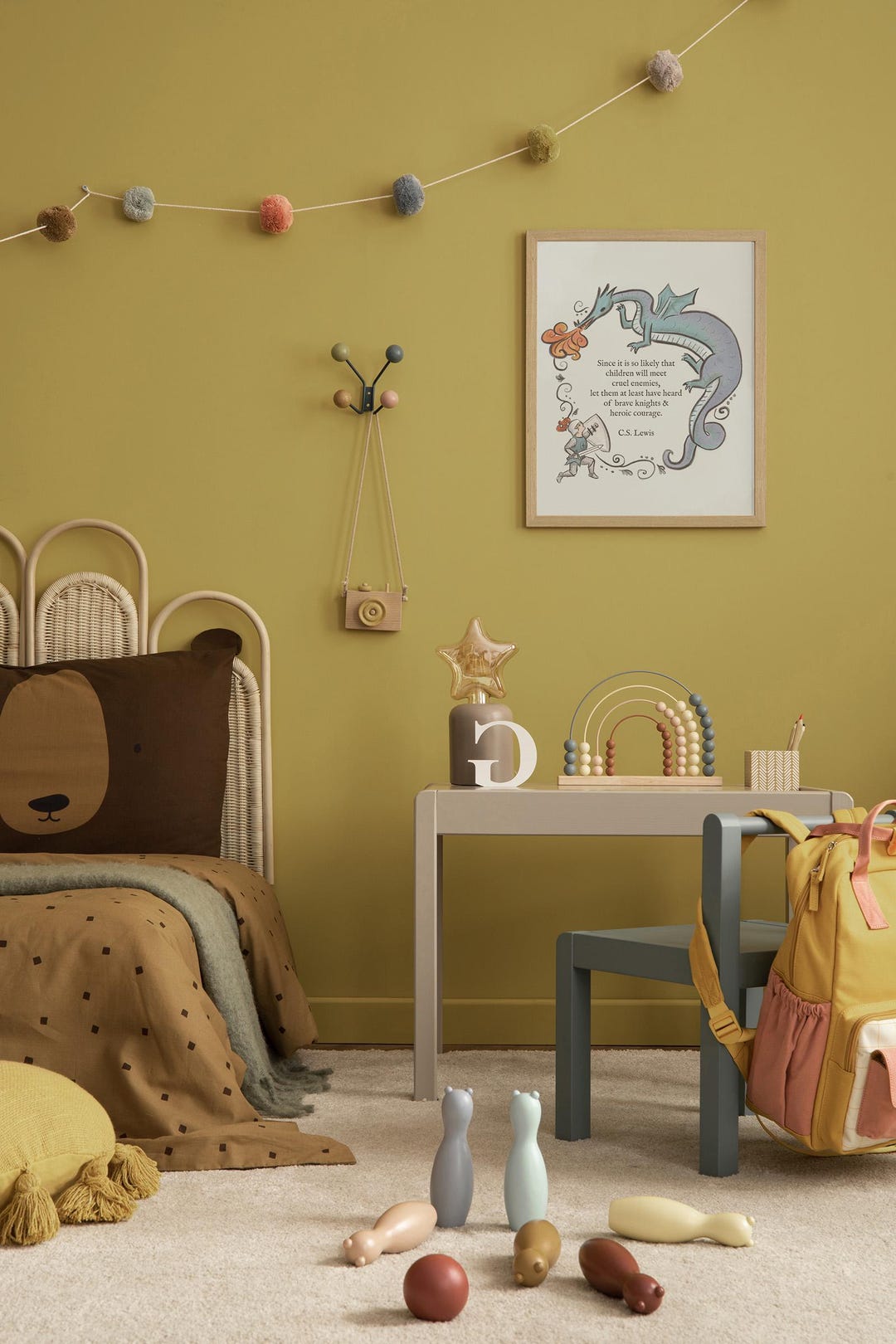 Brave Boy Knight and Dragon Print: Whimsical Nursery Wall Art With CS ...