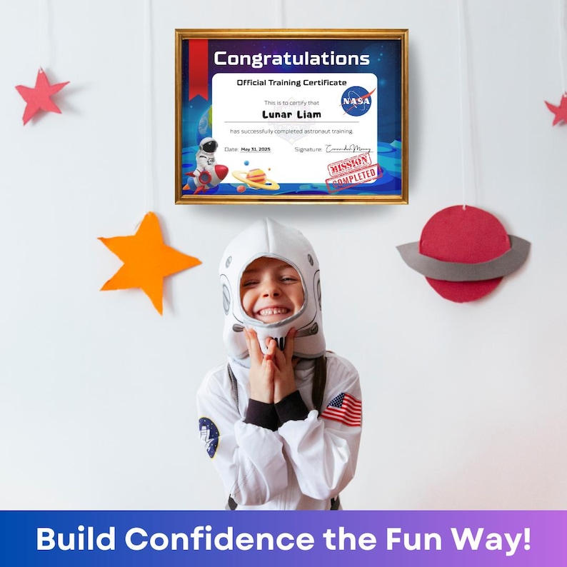 Personalized Astronaut Training Certificate – Space Birthday ...