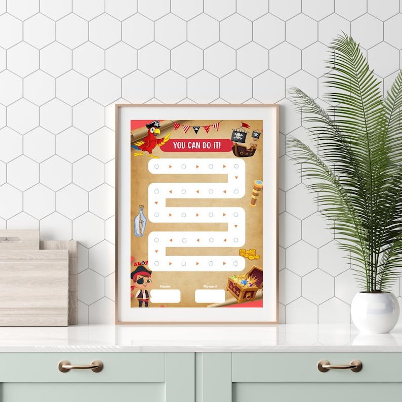 Pirate Reward Chart for Kids | Printable Behavior & Chore Tracker With ...