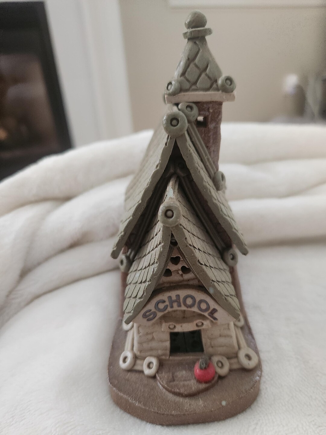 Windy Meadows Pottery Mini Cottage Country Side School , Signed ...