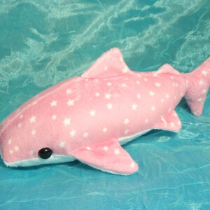 Pink and White Stars Whale Shark Plush Stuffed Animal - Etsy