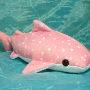 Pink and White Stars Whale Shark Plush Stuffed Animal - Etsy