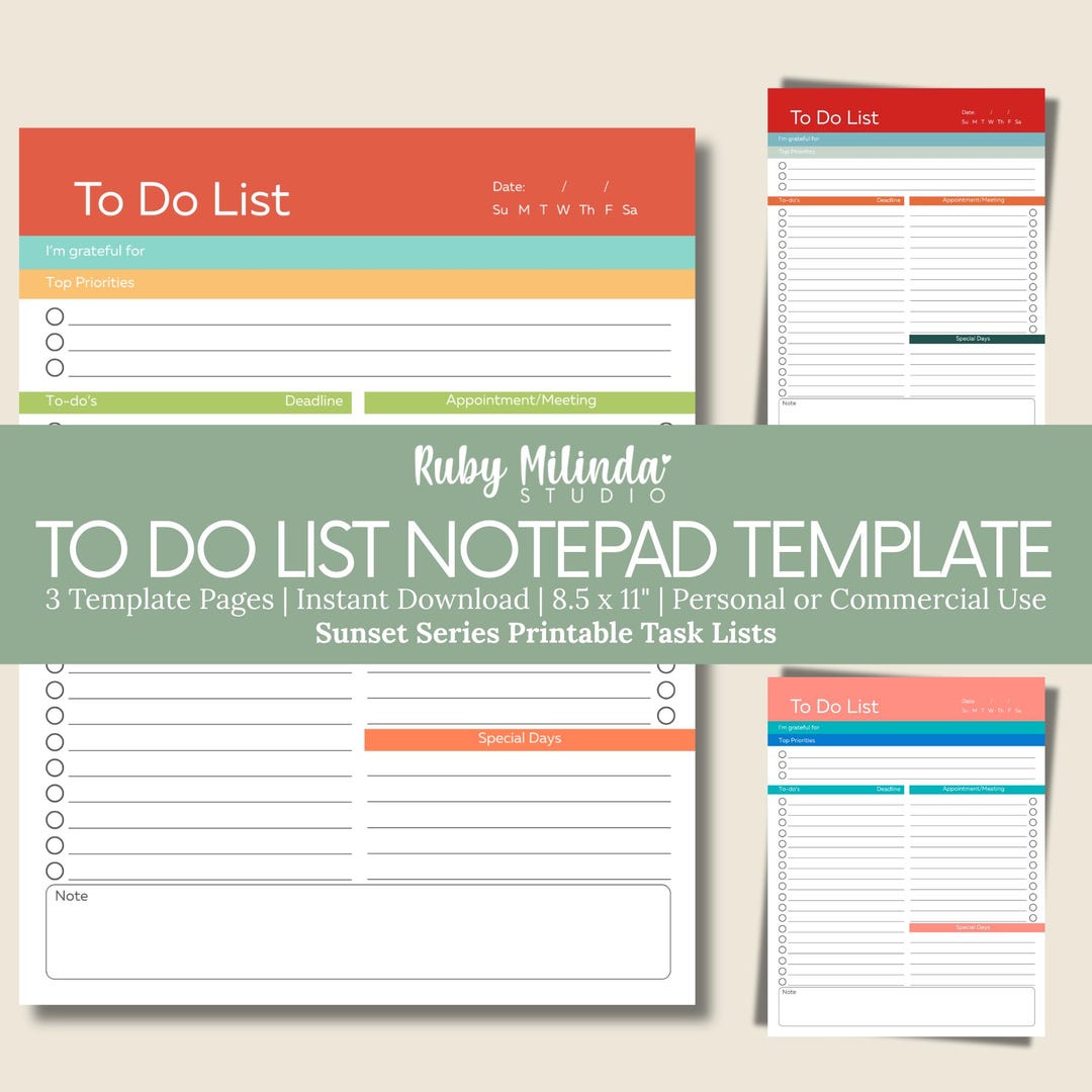 Printable Daily To-do List PDF | Undated Planner Page With Gratitude ...