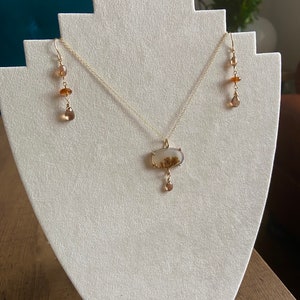 Dendritic Scenic Agate and Color Change Garnet Pendant Necklace ...