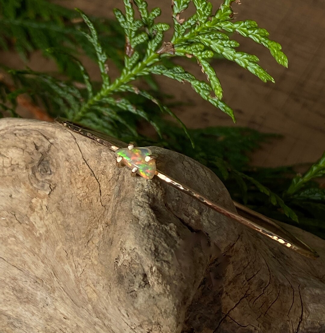 Ethiopian Welo Opal Bangle Bracelet, Freeform Natural Opal Bangle, Raw ...