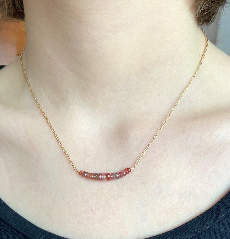 Multi-colored Natural Spinel Bar Necklace Pastel Colored - Etsy