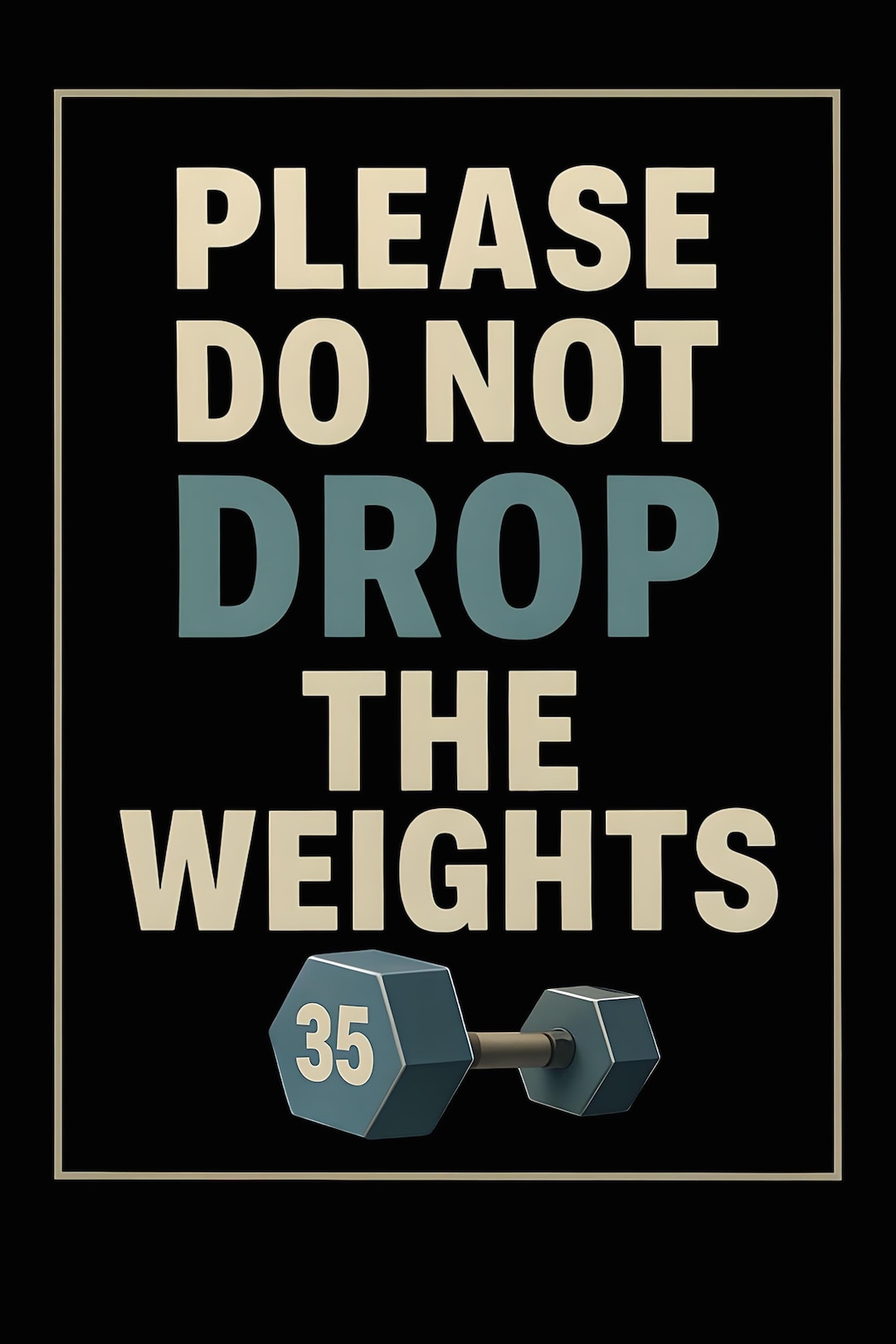 Please Do Not Drop the Weights Poster for Gym, Home Gym Poster, Gym ...