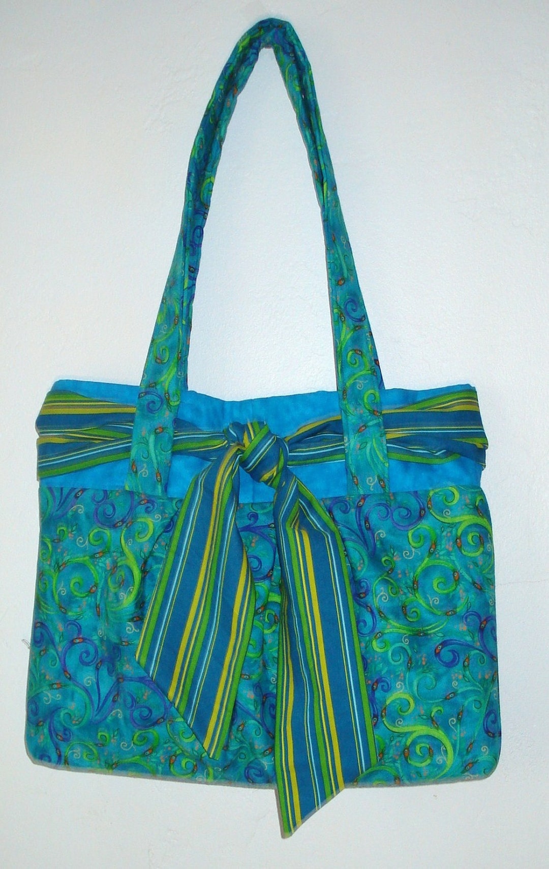 Handcrafted Purse With Caribbean Colors and A Sash Tie - Etsy