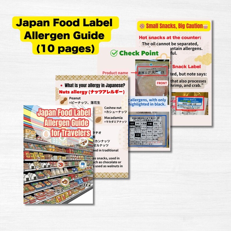 Japan Food Label Fish Allergen Guide + Fish Allergy Translation Card ...