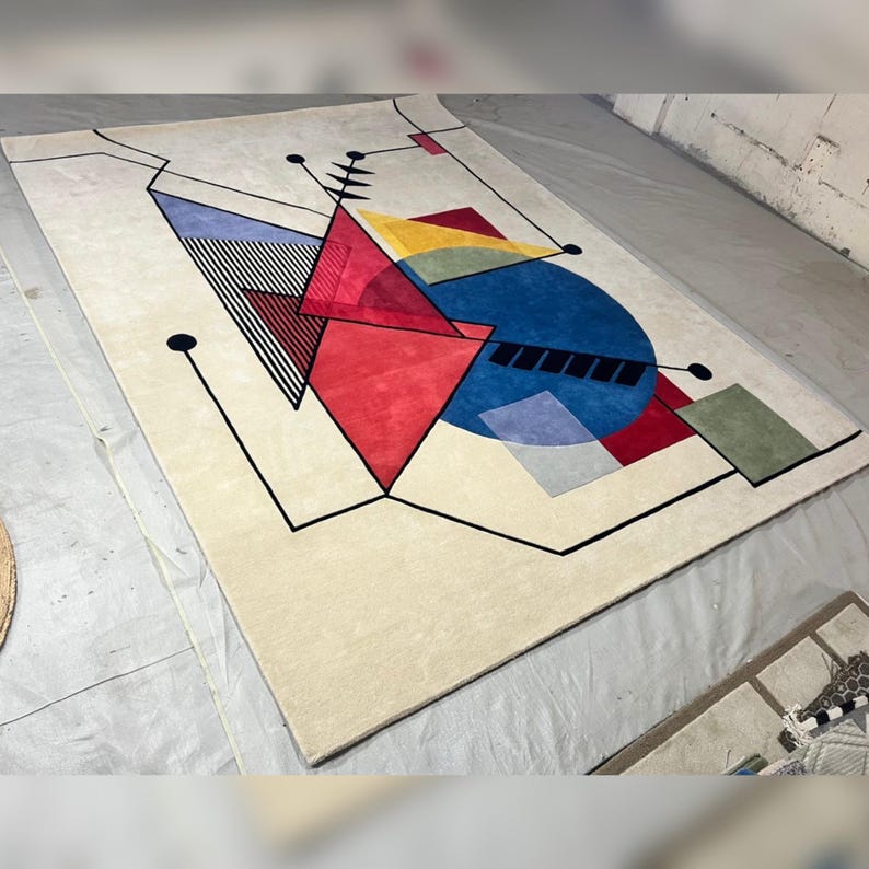 Hand-tufted Wool Art Deco Rug: Modern Abstract Bauhaus Design - Etsy ...