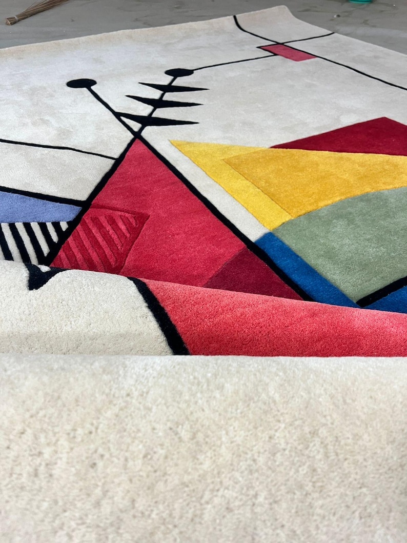 Hand-tufted Wool Art Deco Rug: Modern Abstract Bauhaus Design - Etsy ...
