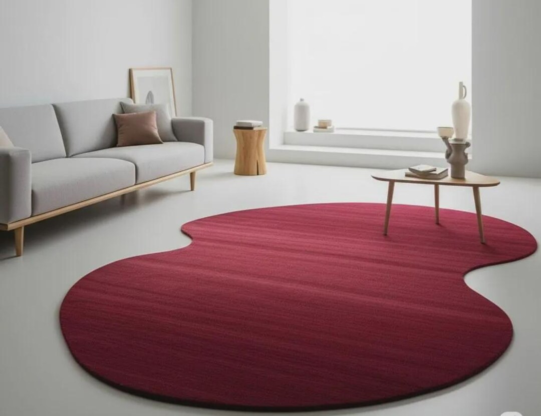 Stylish Red and Beige Rug | Mustard & Rust Bedroom Rug - Etsy
