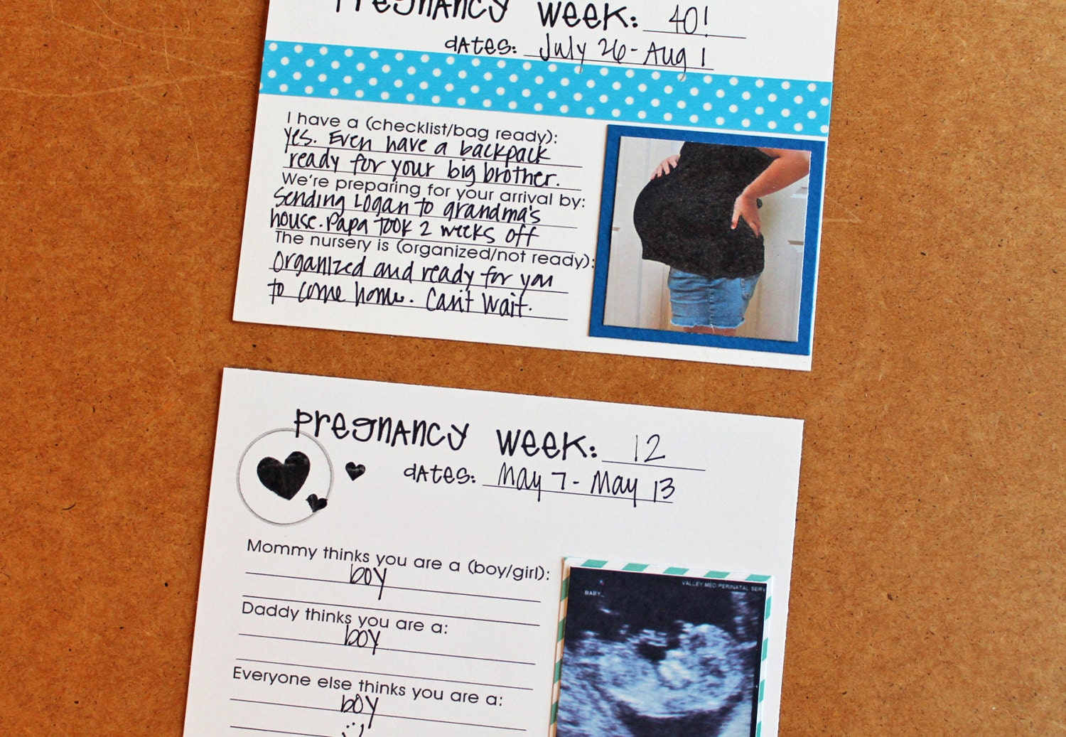 PRINTABLE Pregnancy Weeks Cards for Project Life, Scrapbooking, or Baby ...
