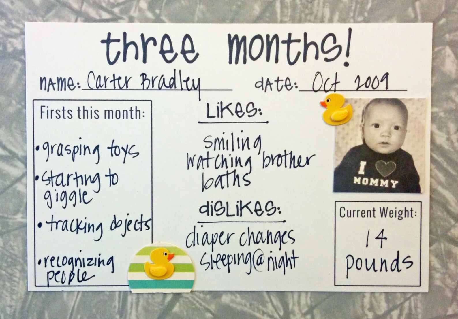 PRINTABLE "baby's First Year" Monthly Cards for Project Life BLACK ...