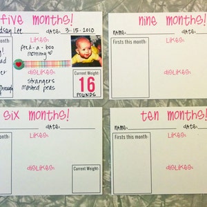 PRINTABLE "baby's First Year" Monthly Cards for Project Life - PINK - Etsy