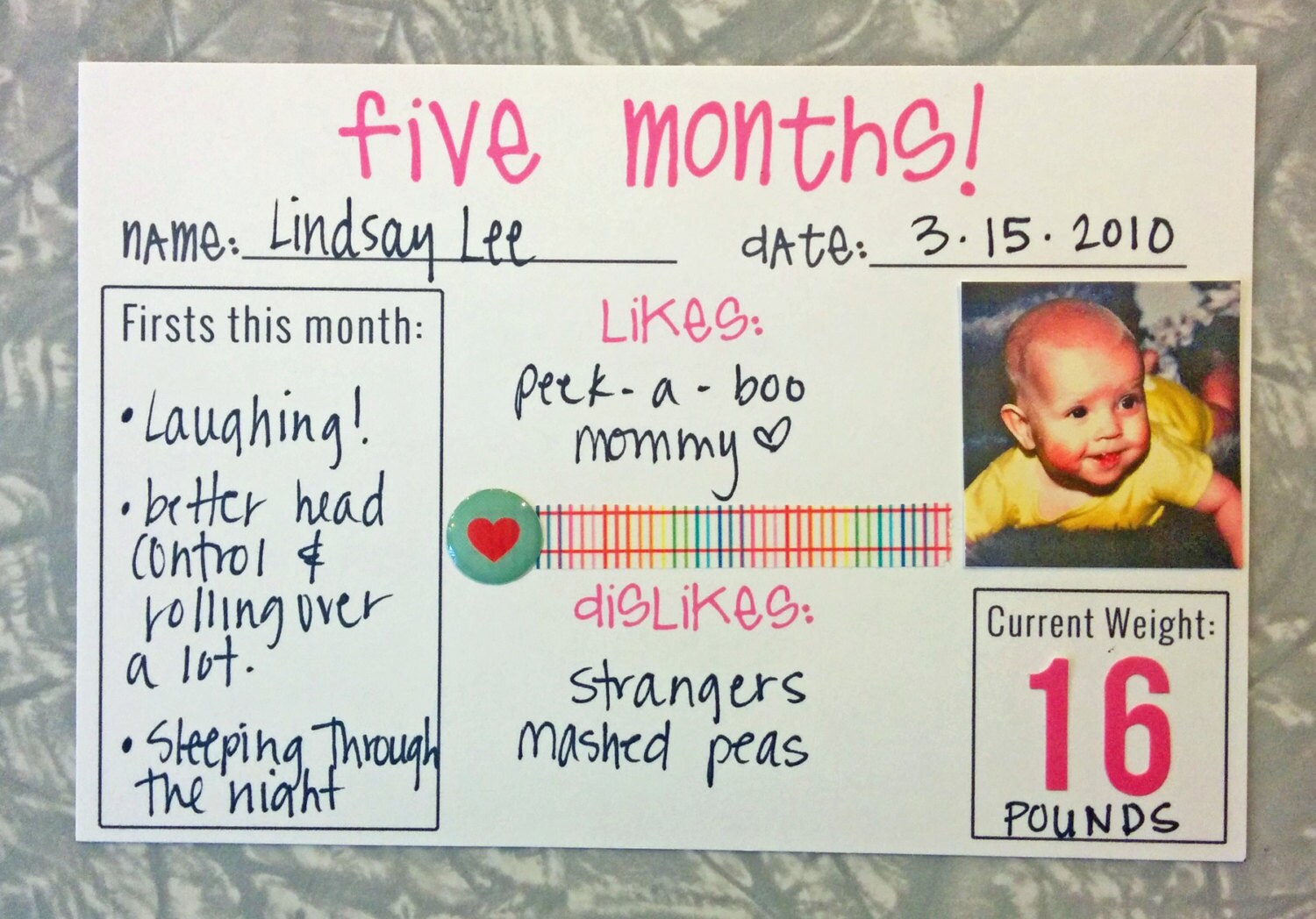 PRINTABLE "baby's First Year" Monthly Cards for Project Life - PINK - Etsy