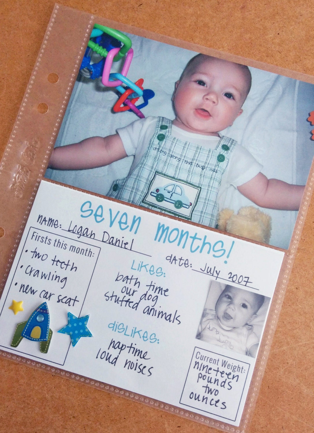 PRINTABLE "baby's First Year" Monthly Cards for Project Life - BLUE - Etsy