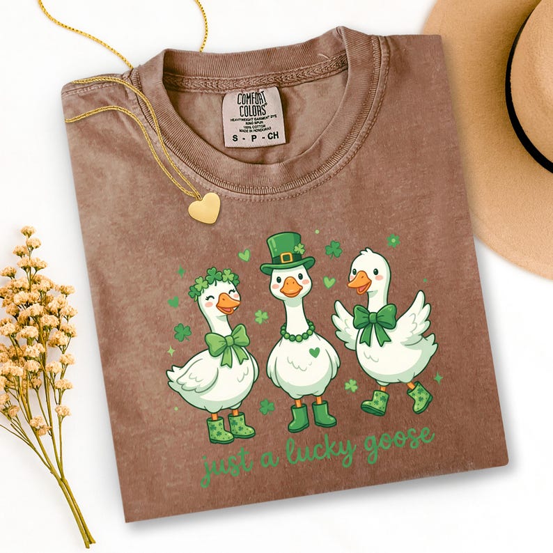 Just A Lucky Goose DTF, Cute St Patrick Goose DTF Transfer Ready for ...