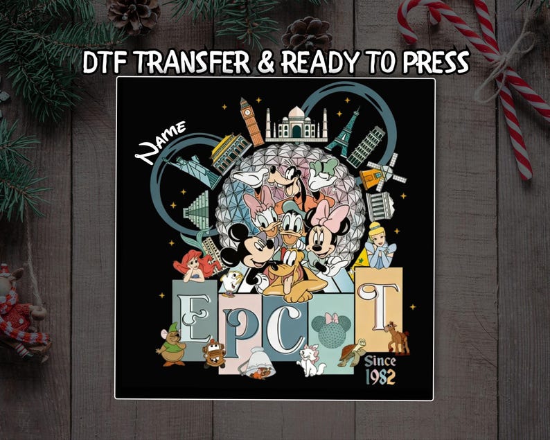 Custom Cartoon World DTF, Personalized Name DTF Transfer Ready for ...