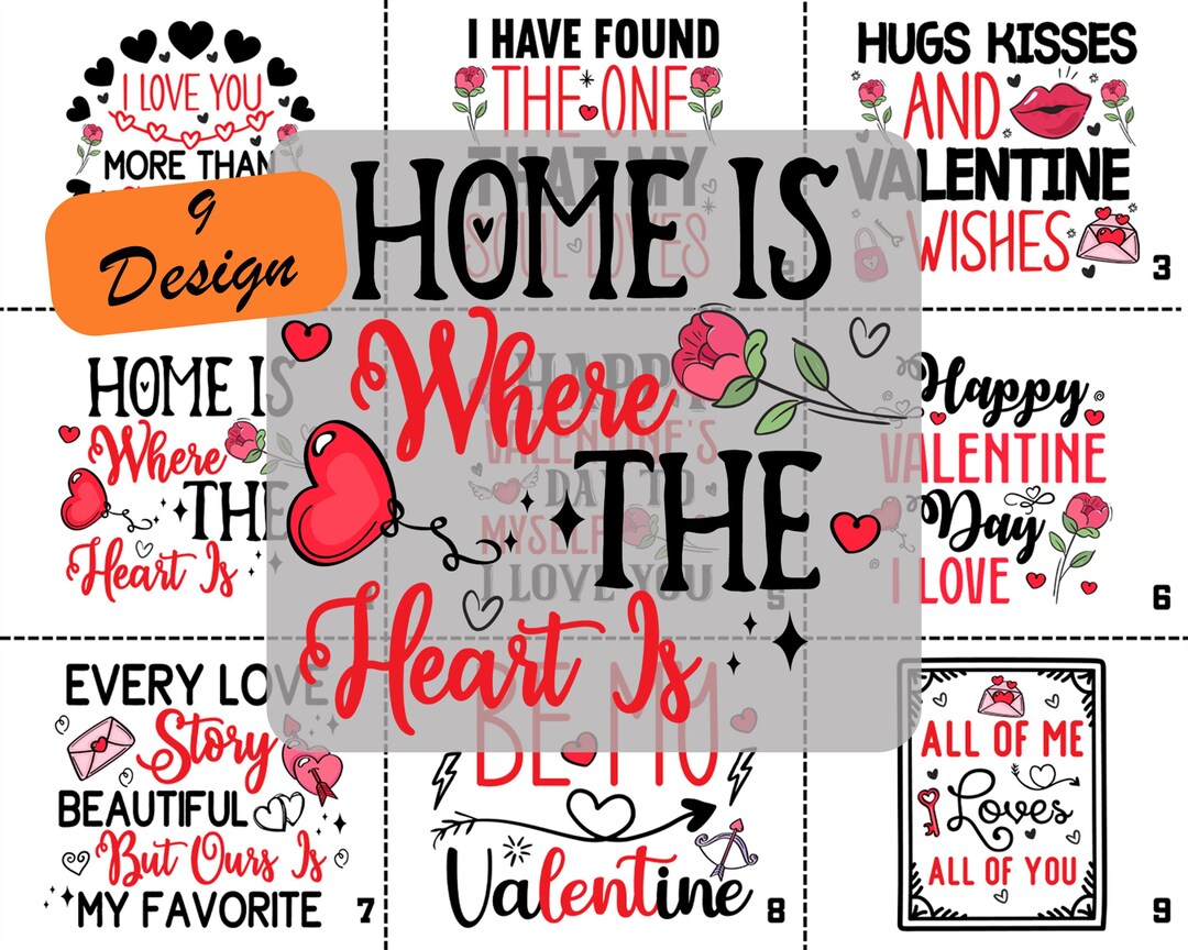 Valentine DTF, Bundle, Valentine Quotes DTF Transfer Ready for Press ...