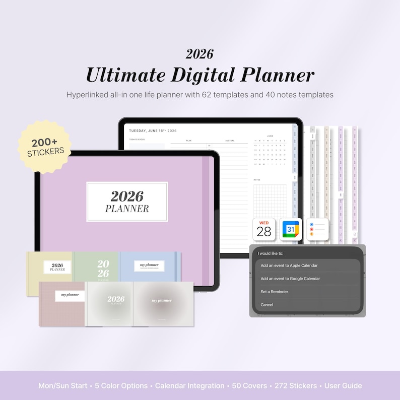 2026 Digital Planner, Ultimate Dated Templates, Monthly Weekly Daily ...