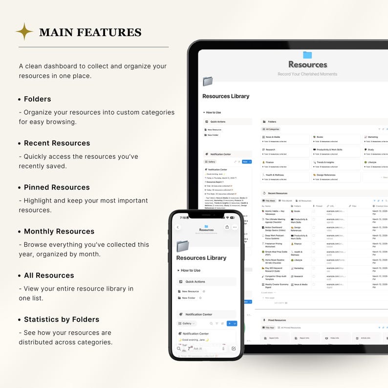 Notion Resource Library Template Knowledge Management Dashboard ...