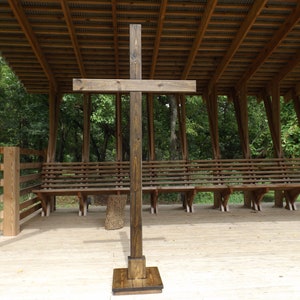 Wood Cross Religious Stand Standing Jesus Wedding Roadside 5 Foot Tall ...