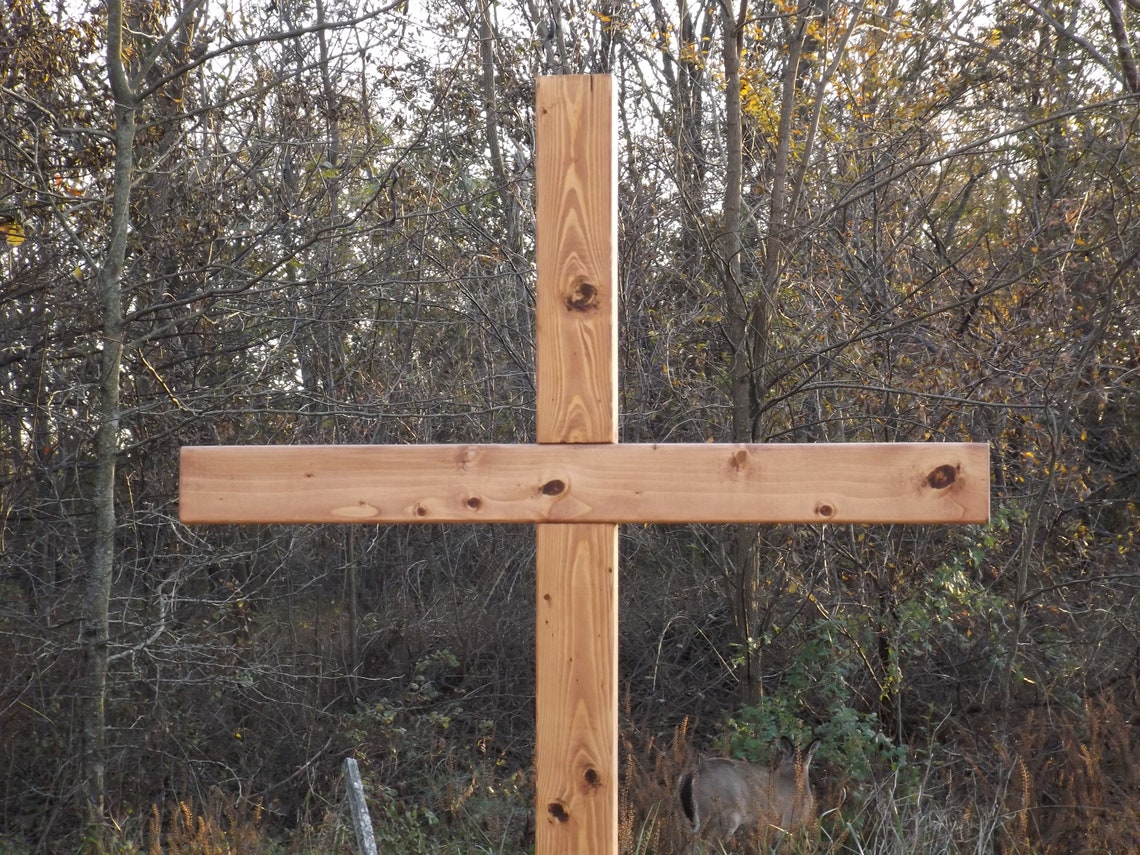 Wood Cross Religious Stand Standing Jesus Wedding Roadside 5 | Etsy