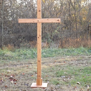 Wood Cross Religious Stand Standing Jesus Wedding Roadside 5 Foot Tall ...