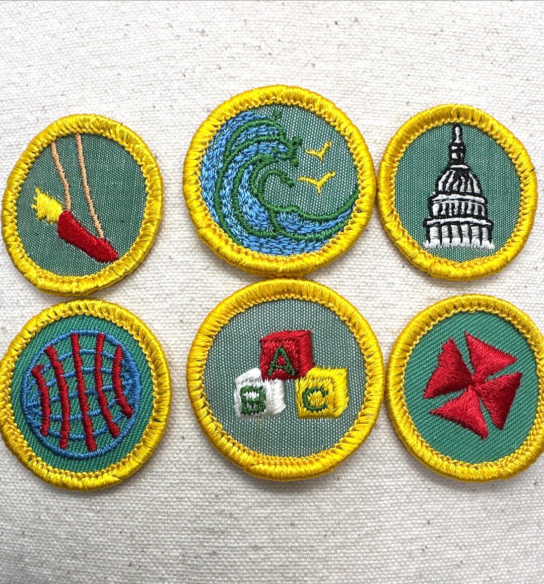 Vintage 1975-1979 Girl Scout Badges: RETIRED Cadette Proficiency ...