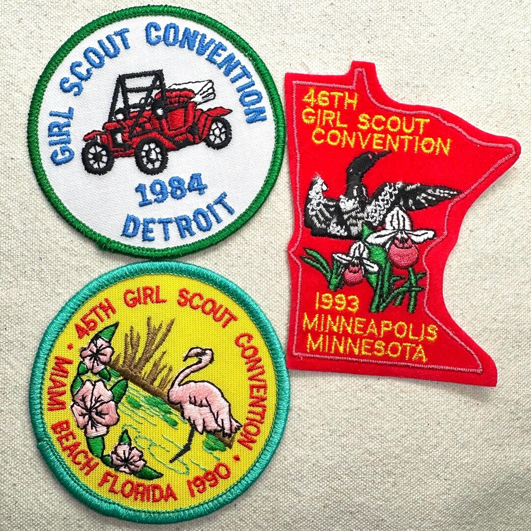 Vintage Girl Scout Convention Patches: 1984 - 1990 - 1993 - Sold ...