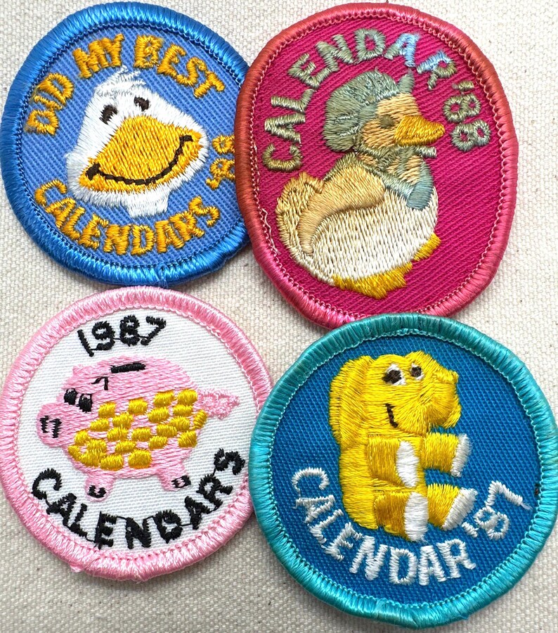 Vintage 1980s Girl Scout Patches: Calendar Sales - Set of 4 - Etsy