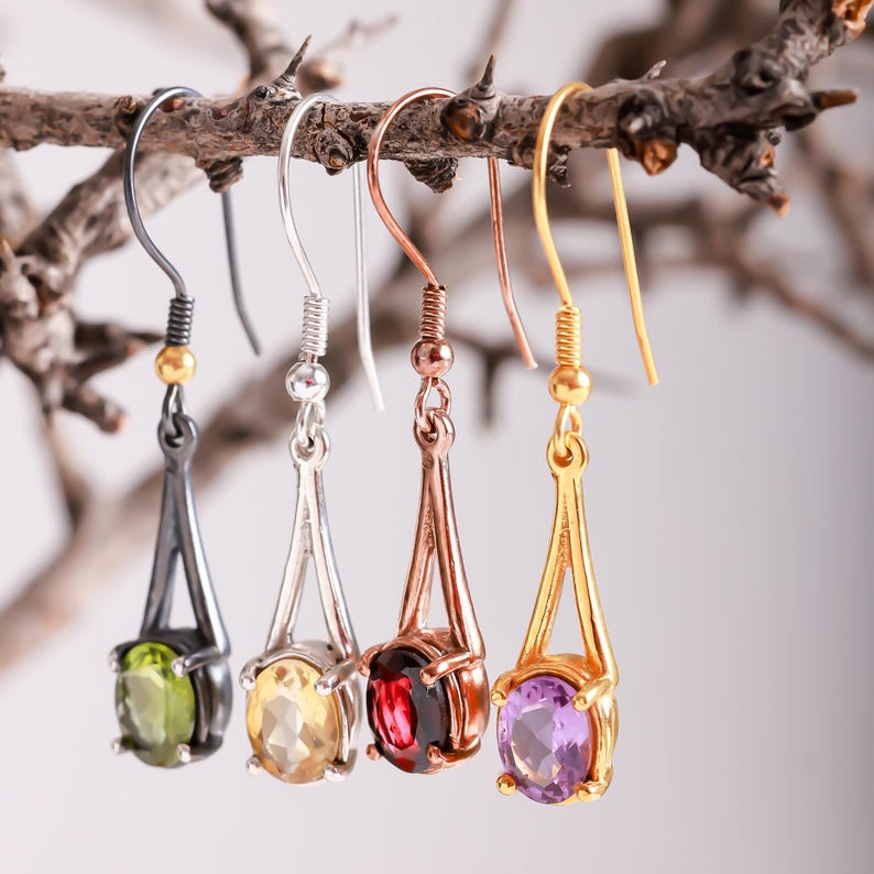 Chakra Healing Crystal Earrings • Custom Zodiac Birthstone • 7x9 Oval ...