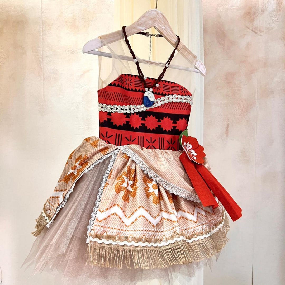 Moana Princess Dress for Girls, Polynesian Princess Costume - Etsy