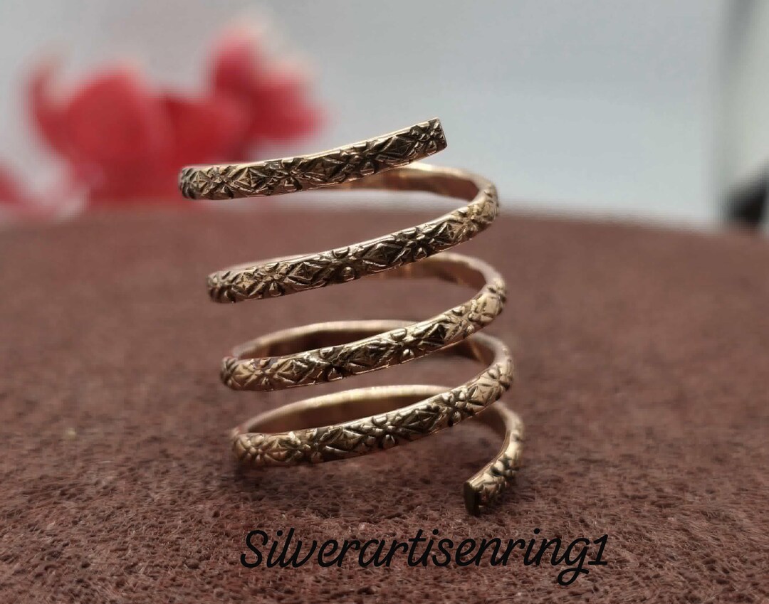Handmade Pure Copper Wrap Ring, Adjustable, Unisex - Etsy
