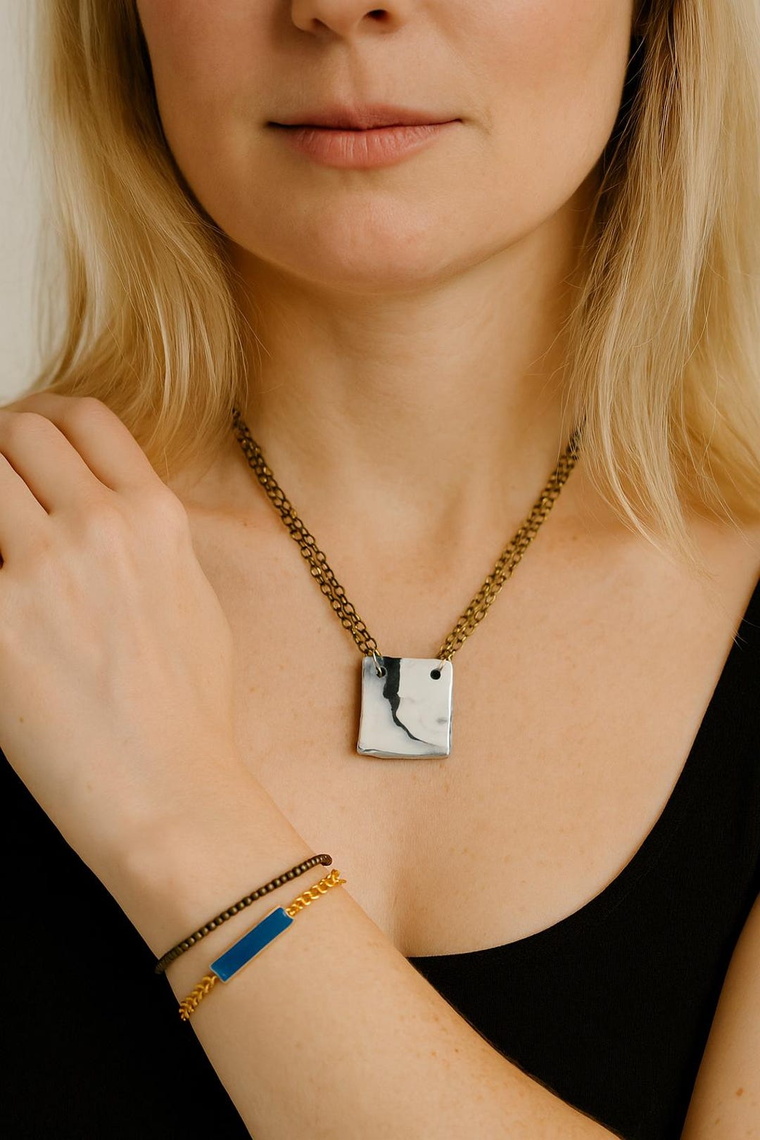 Polymere Clay Modern Pendent - Etsy