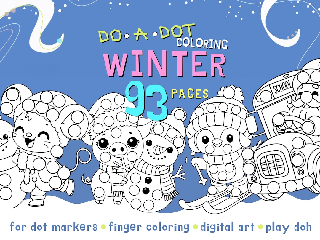 Christmas Winter Dot Marker Coloring Pages: Preschool Activity (PDF ...