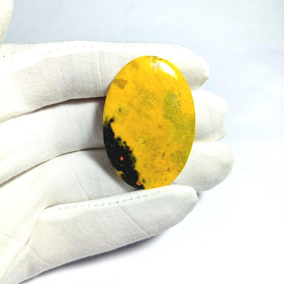 1000% Natural Yellow Jasper Gemstone Cabochon, Handmade Loose Gesmtone ...