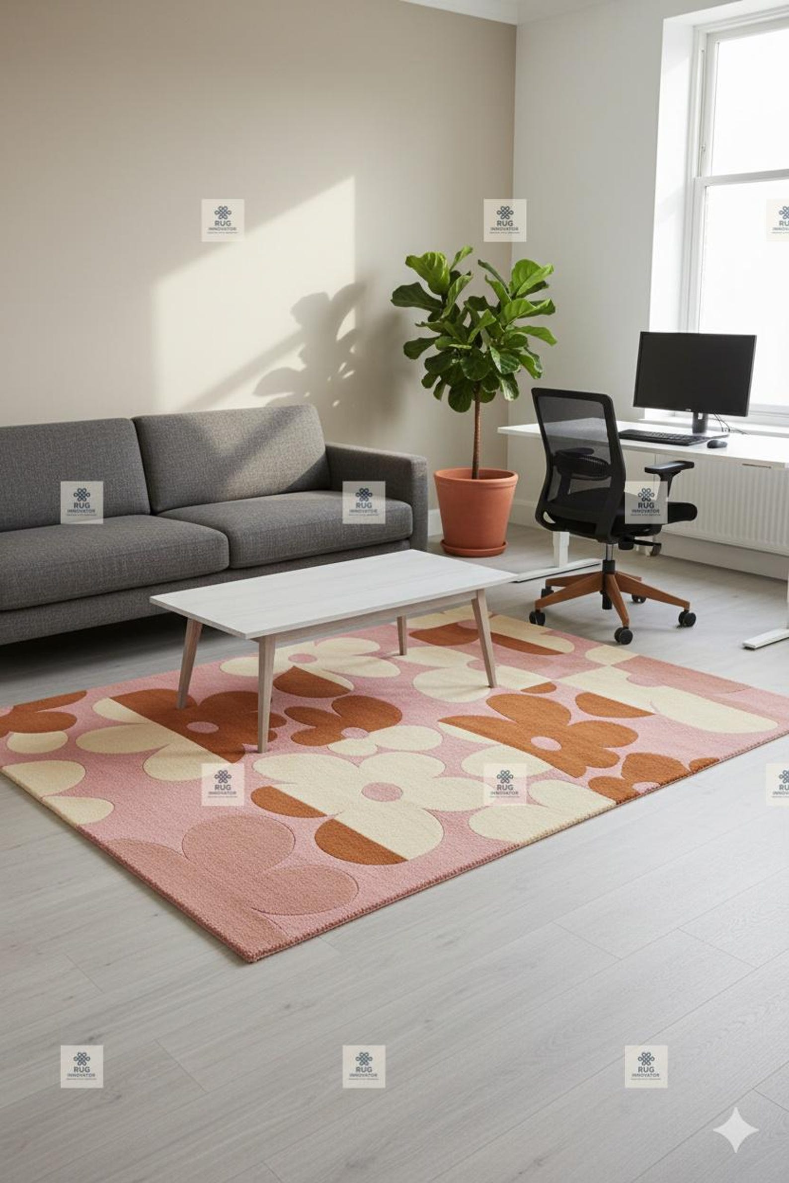 Handtufted Wool Rug, Retro 70s Floral Daisy Pattern - Etsy
