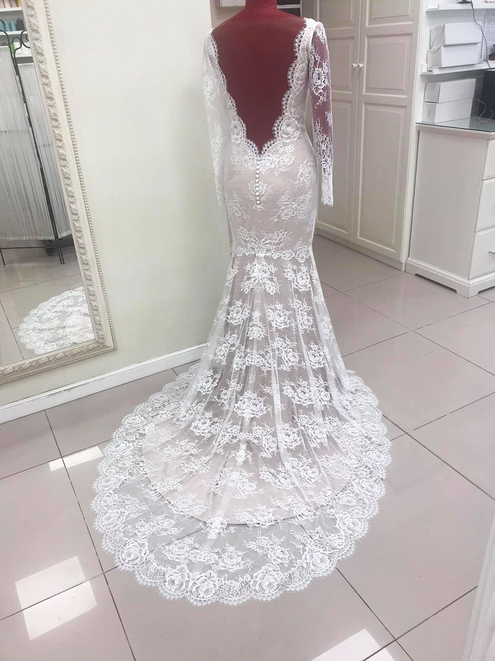 Lace Wedding Dress Wedding Dress With Sleeves Open Back - Etsy