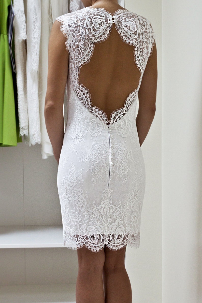 Short Lace Wedding Dress Short Wedding Dress Knee Wedding - Etsy