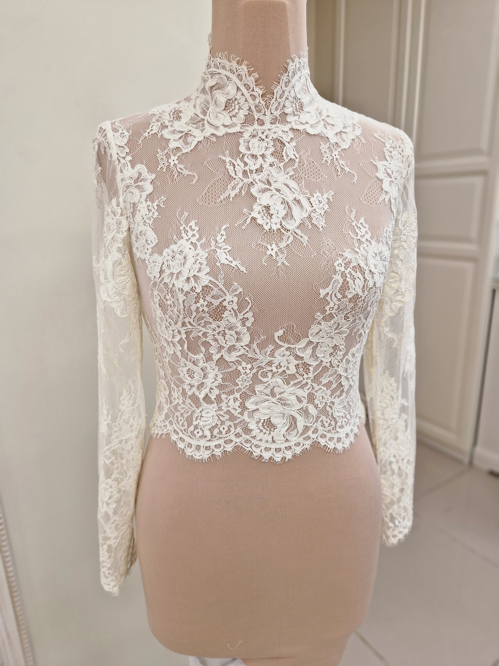 Turtle Neckline Bolero, Lace Bolero, Collar Bolero, Long Sleeve Lace ...
