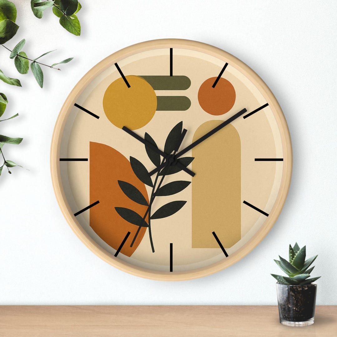 MCM Clock, Mid Century Modern Wall Clock | 10" MCM Abstract Clock ...