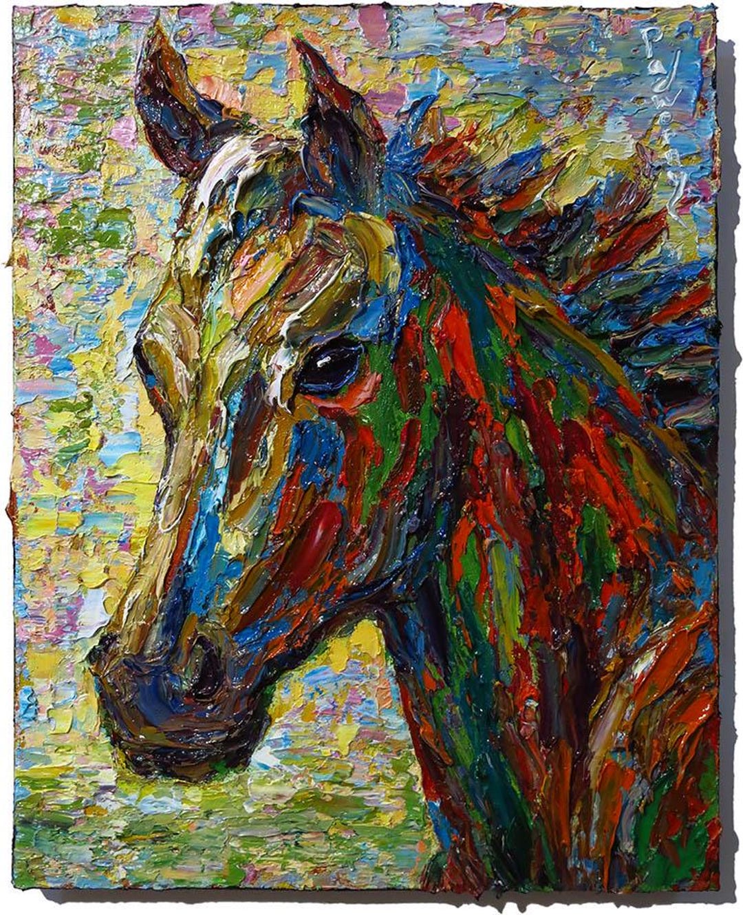 SOLD Original Oil Painting on Gallery EQUESTRIAN 20 by 16 by 3/4 In ...