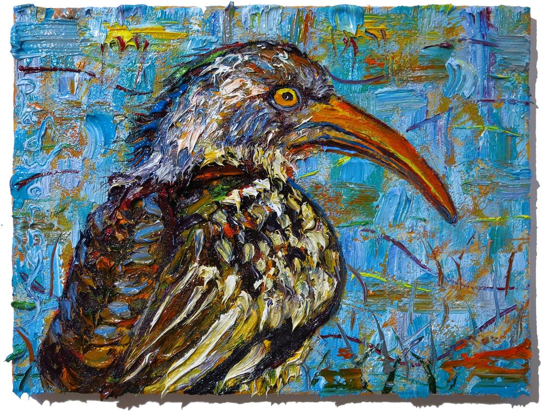 SOLD - Original Oil Painting Thick Impasto Art Deco Outsider 12 by 16 ...