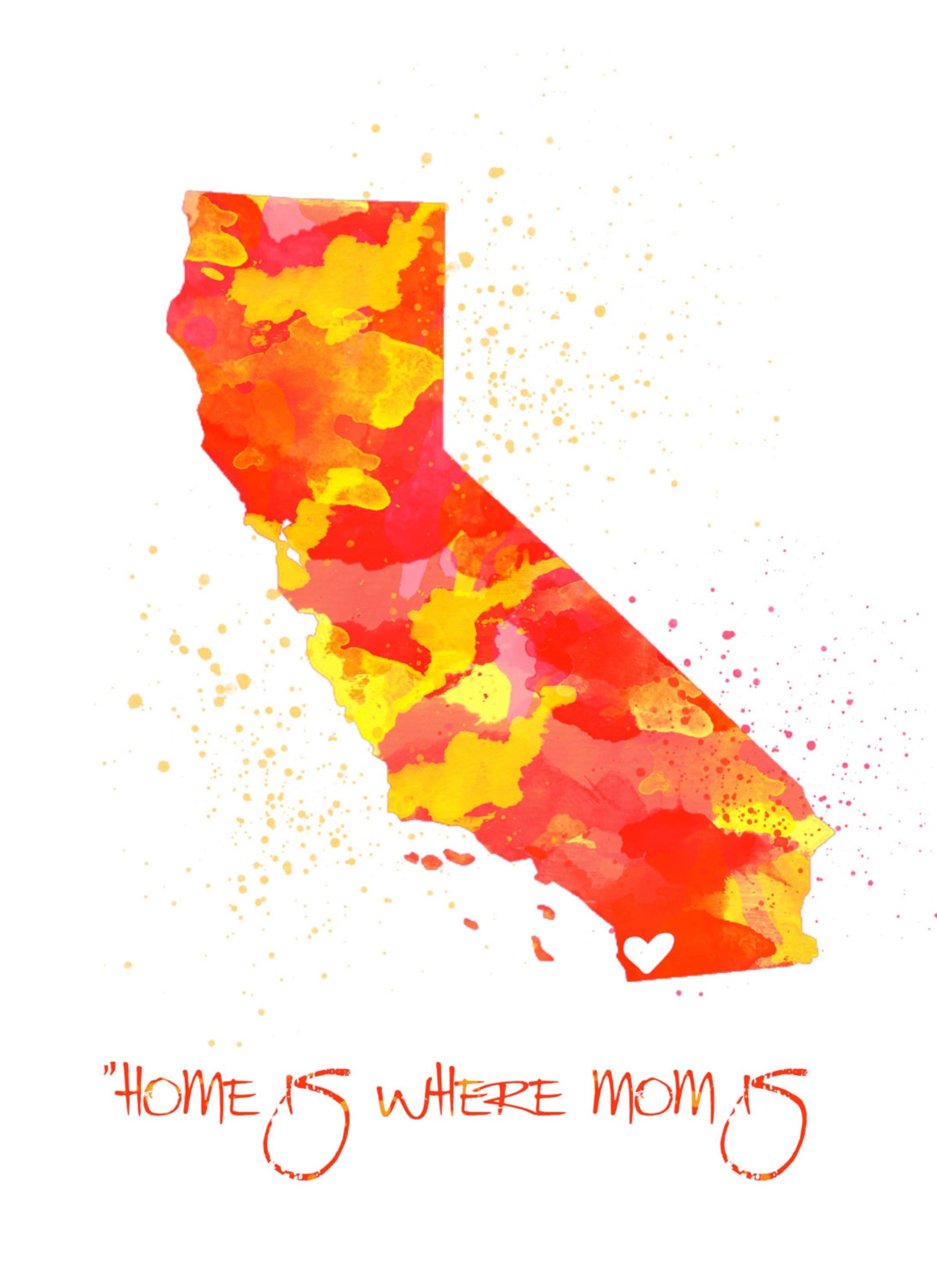 Home is Where Mom is US Map Art Custom /personalized Map Diy/great ...