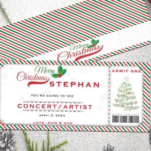 Printable Christmasticket Christmas Gift Template, Santa Gift ...