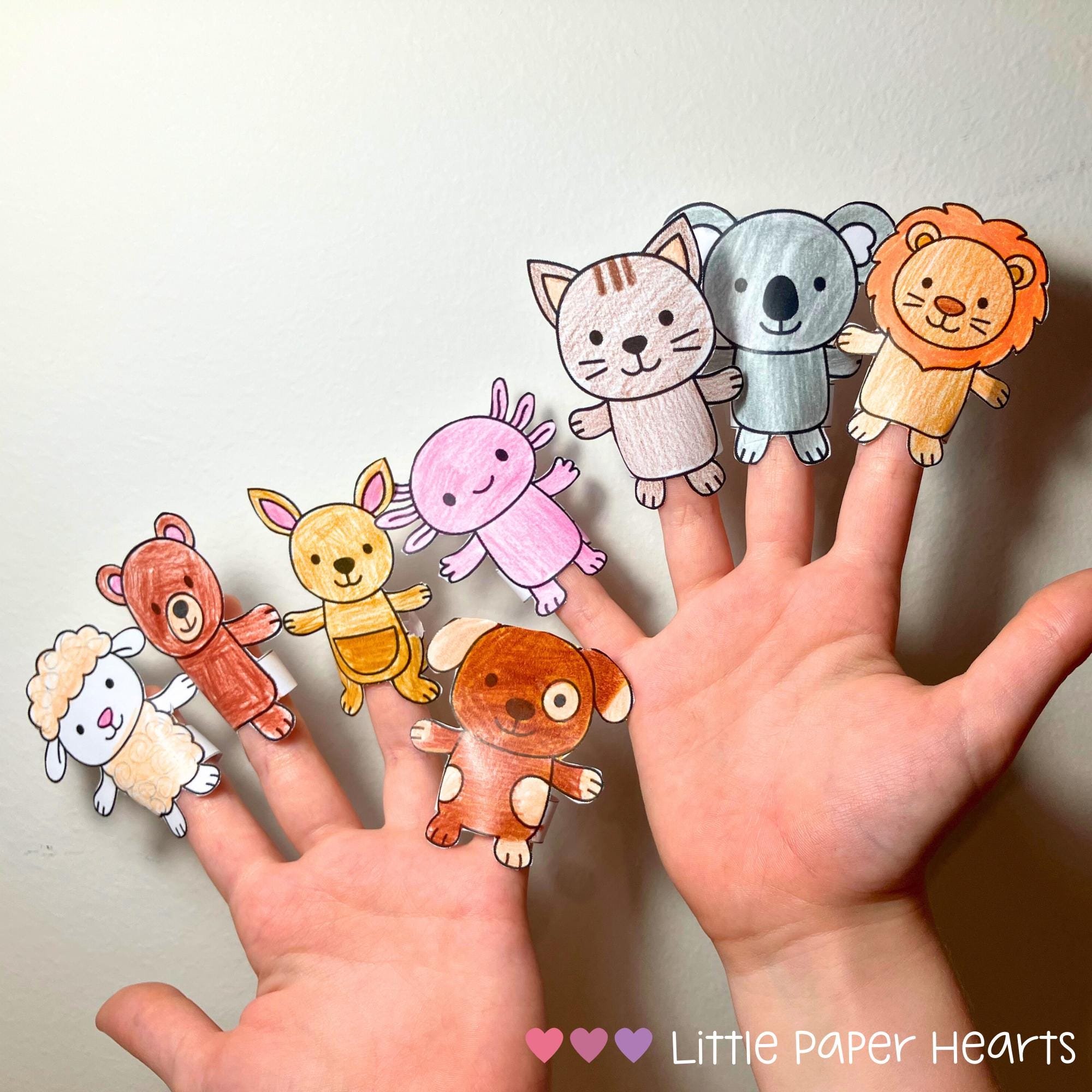 Printable Animal Finger Puppets | Printable Kids Activity (instant ...
