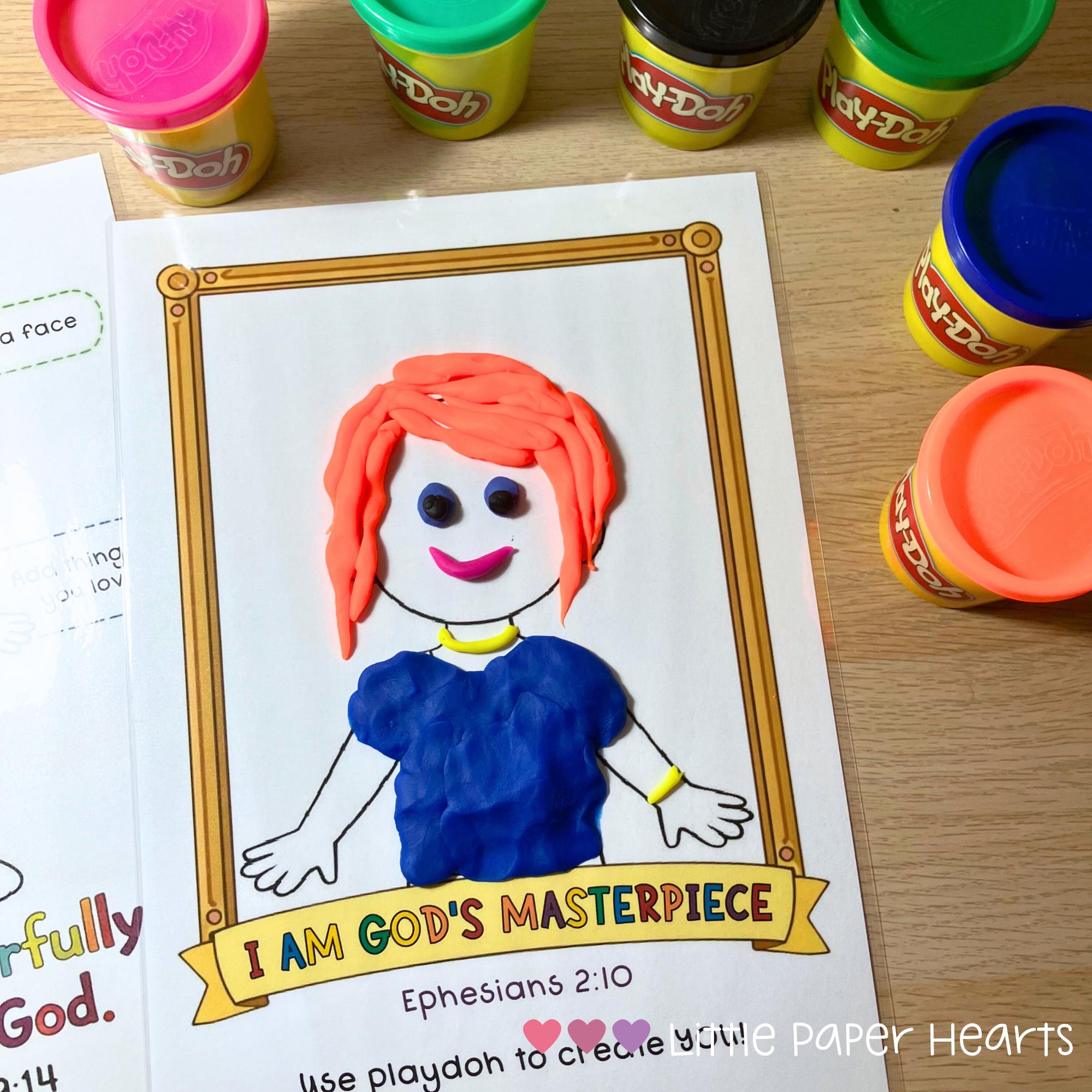 God Made Me Playdough Mats | Bible Verse Playdoh Activity for Kids ...